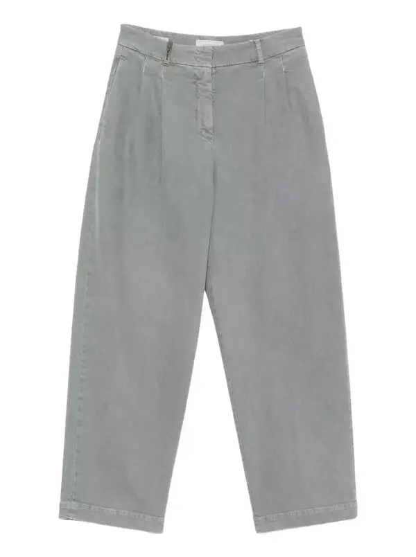 Peserico Pleated Straight-leg Jeans - Grey