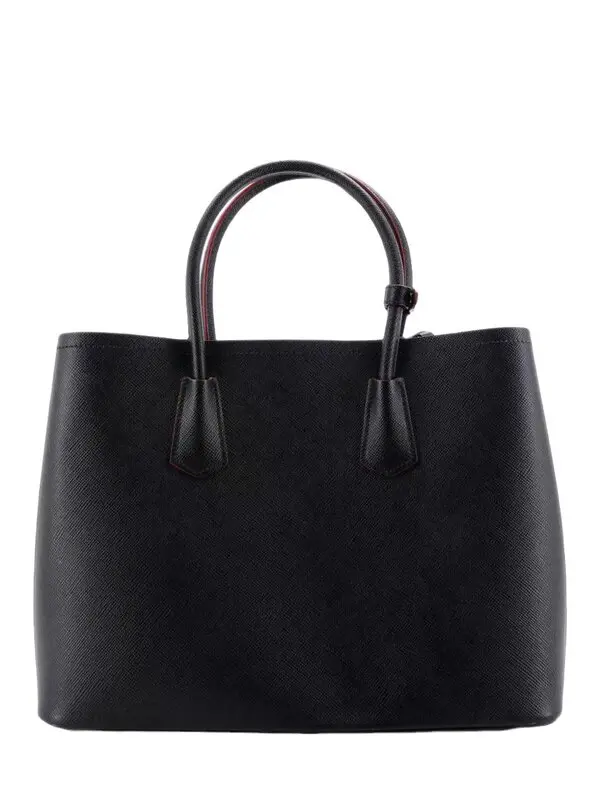 Prada Cuir Double Saffiano Leather Medium Tote Bag - Black