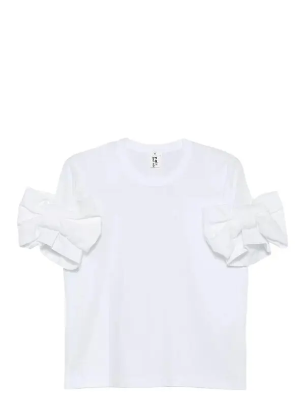 Noir Kei Ninomiya Bow-detail T-shirt - White