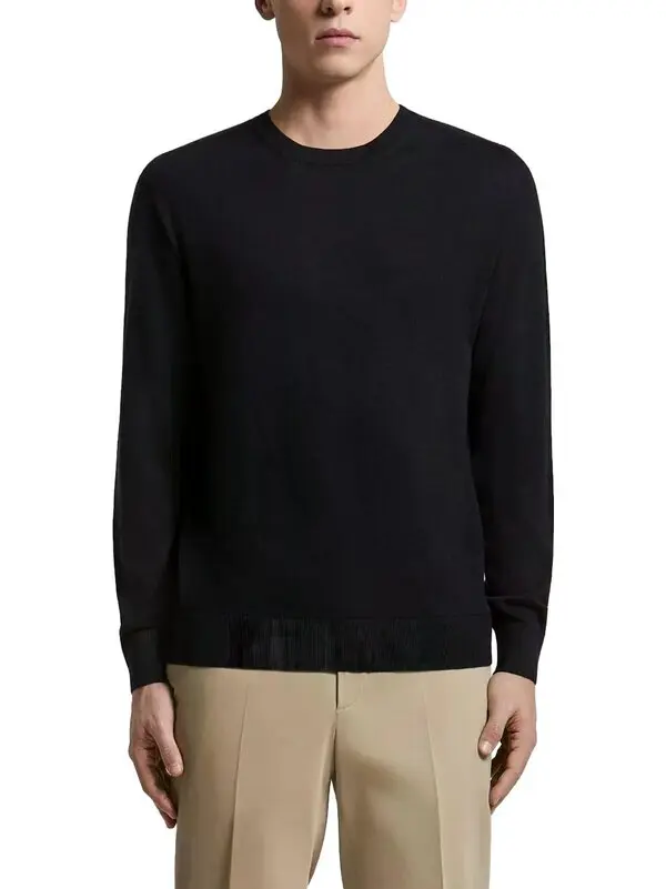 Peserico Crew-neck Ribbed-trim Sweater - Black