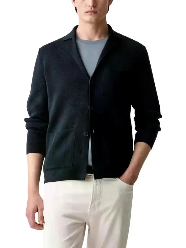 Marc O'polo Patch-pocket Button-up Cardigan - Blue