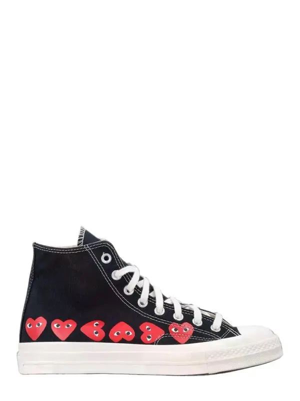 Comme Des Garçons X Converse Chuck 70 Hi Heart-print Sneakers - Black