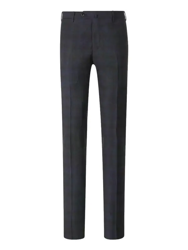 PT TORINO Checked Slim-fit Trousers - Blue