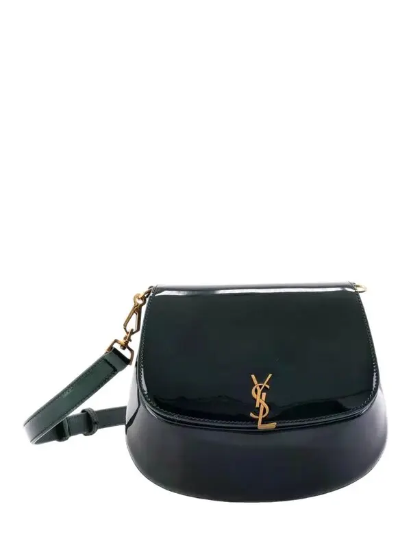 Saint Laurent Voltaire Top Handle Bag Patent Mini Shoulder Bag - Green