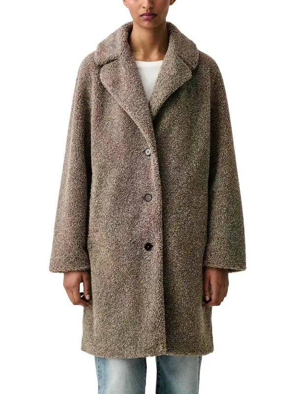 Marc O'polo Bouclé Notch-lapel Coat - Neutrals