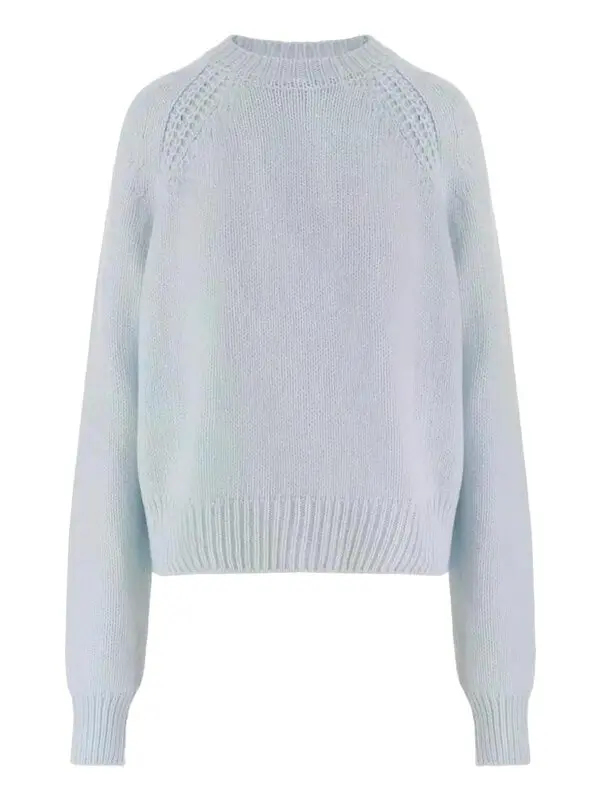 SA SU PHI Pointelle-knit Raglan-sleeve Sweater - Blue