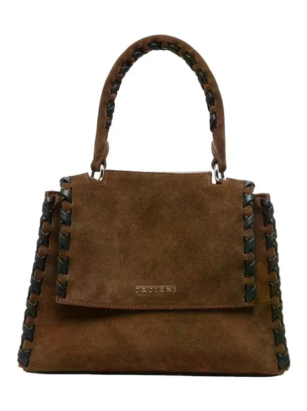Orciani Braided-trim Suede Shoulder Bag - Brown