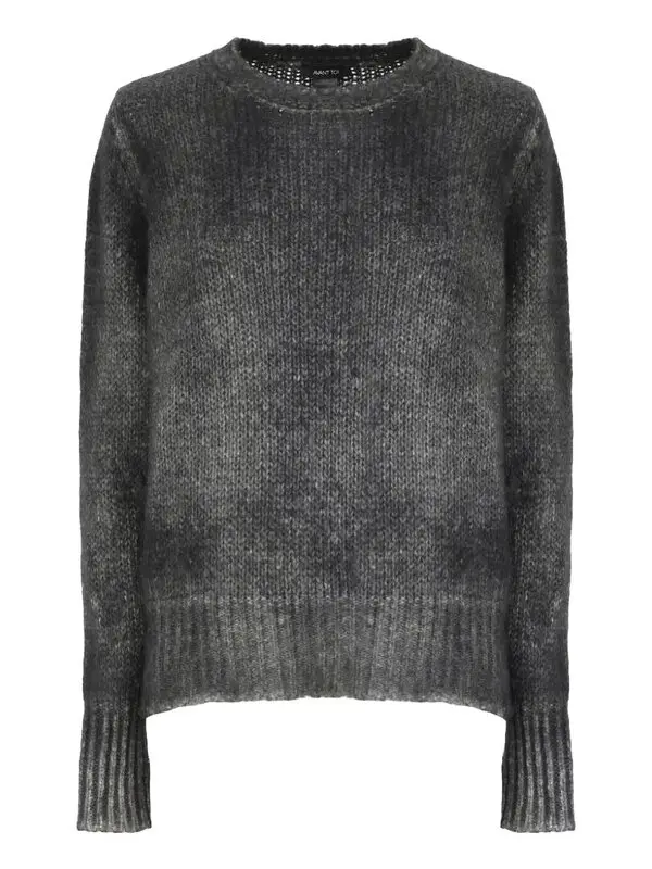 Avant Toi Faded-effect Ribbed-trim Sweater - Black