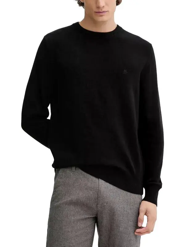 Marc O'polo Logo-embroidered Crew-neck Sweater - Black