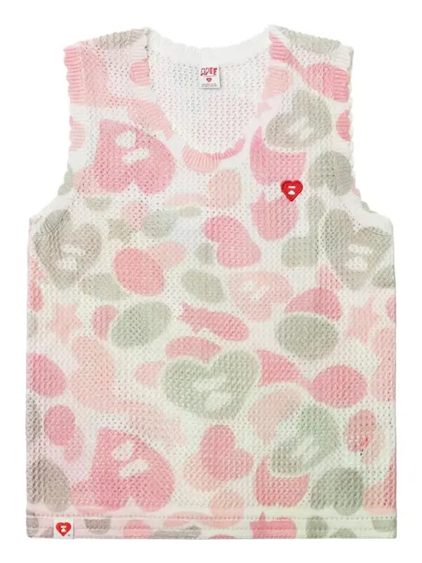 AAPE BY *A BATHING APE Logo-appliqué Camouflage-print Tank Top - Pink