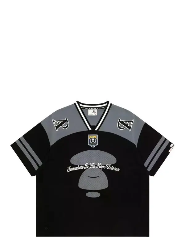 AAPE BY *A BATHING APE Logo-patch Panelled T-shirt - Black
