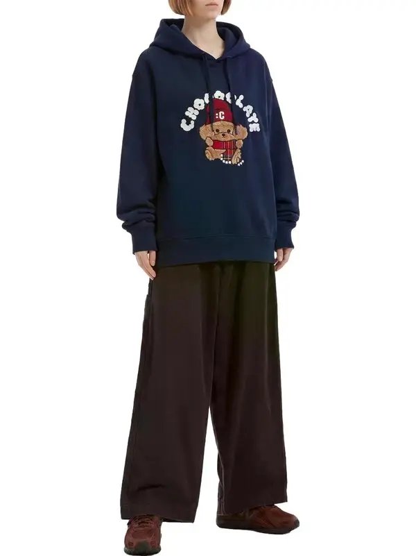 CHOCOOLATE Dog-patch Drawstring Hoodie - Blue