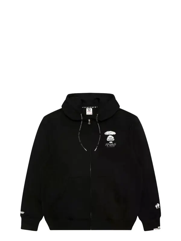 AAPE BY *A BATHING APE Basic Logo-print Zip-up Hoodie - Black