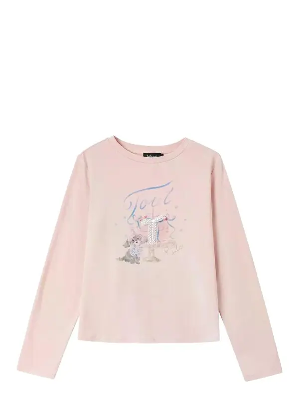 TOUT A COUP Graphic-print Long-sleeve T-shirt - Pink