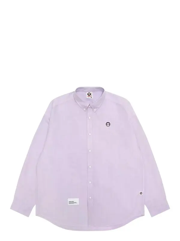 AAPE BY *A BATHING APE Moonface Logo-patch Button-down Shirt - Purple