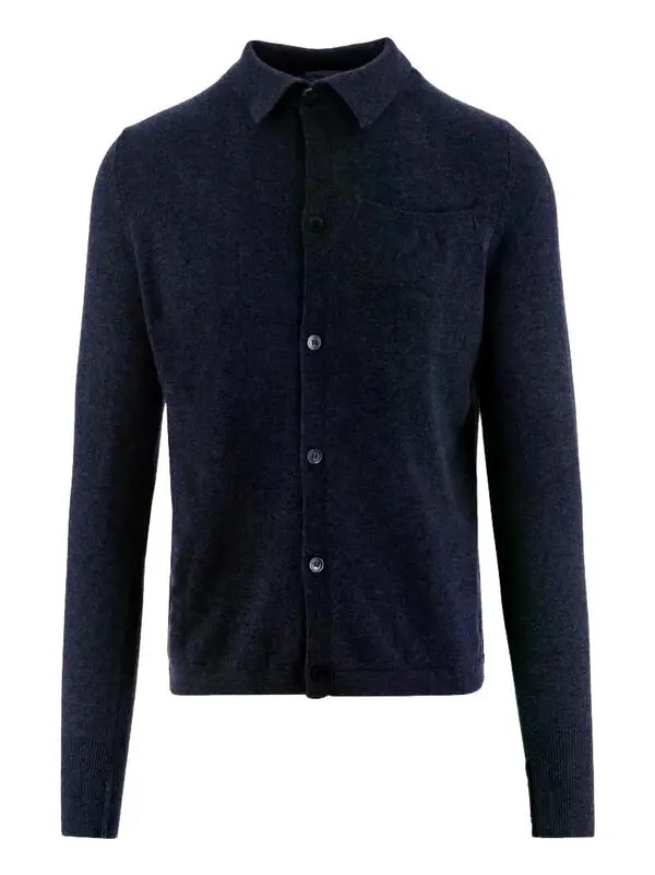 OLIVER LATTUGHI Button-up Collared Cardigan - Blue