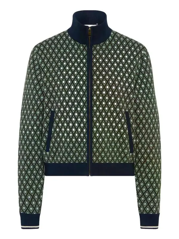 The Upside Viva Margot Geometric-pattern Cardigan - Green