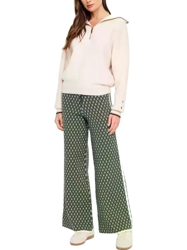The Upside Viva Geometric-pattern Knit Trousers - Green
