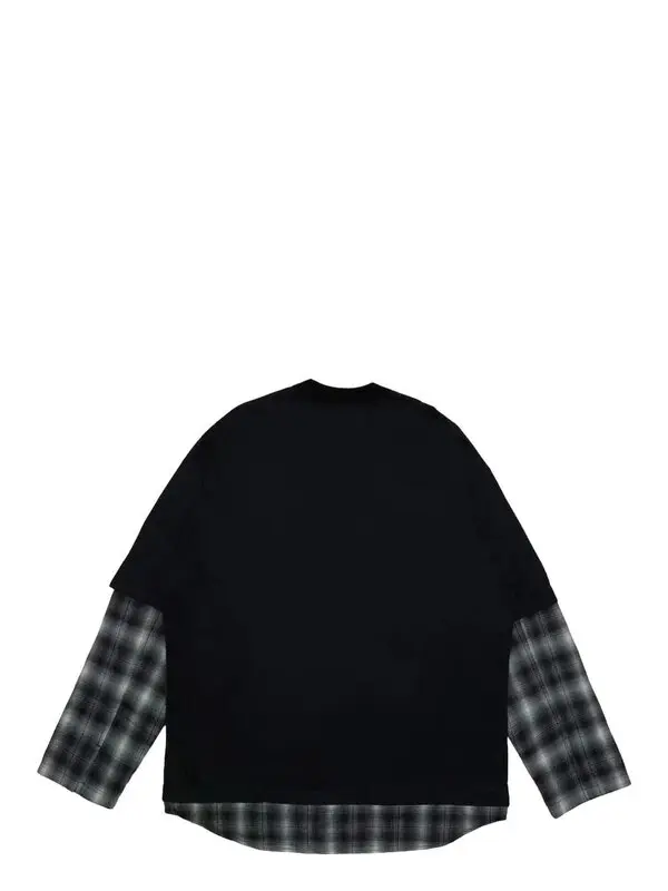 Comme Des Garçons Layered Check-print Sweater - Black