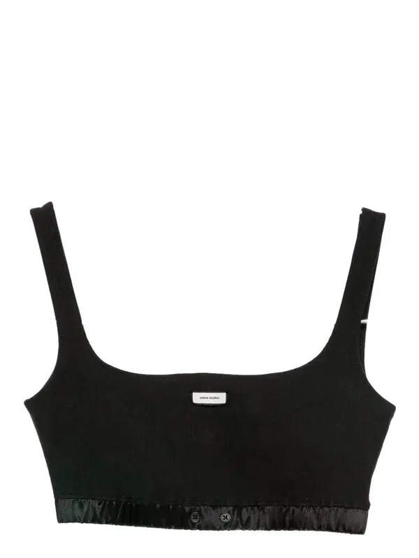 ENTIRE STUDIOS Logo-patch Cropped Top - Black