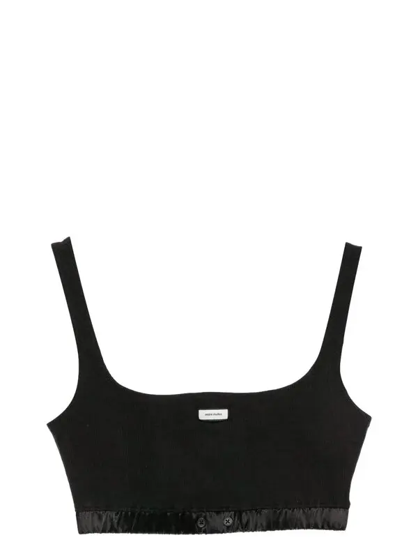 ENTIRE STUDIOS Logo-patch Cropped Top - Black