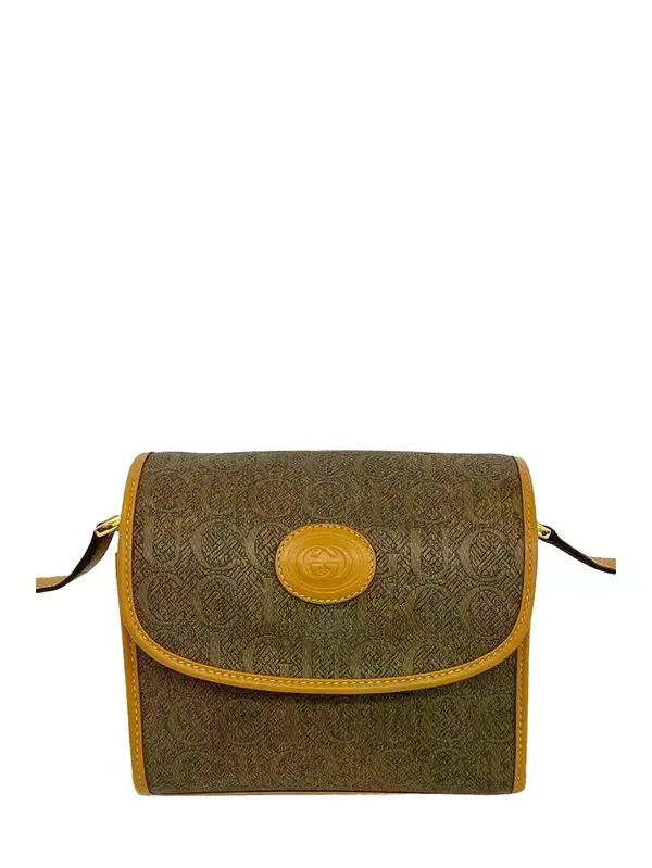 Gucci 1980-1990 Coated Canvas Crossbody Bag - Neutrals