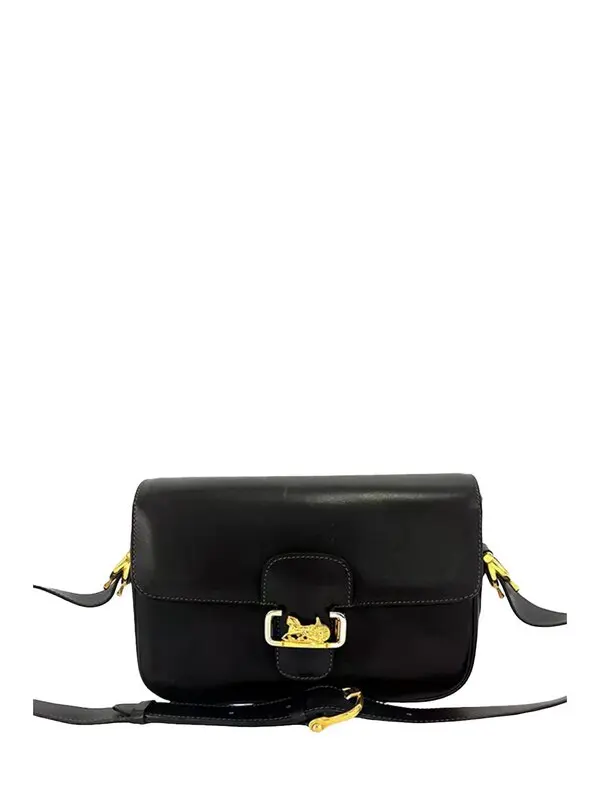 Celine 1970-1980 Leather Horse Carriage Shoulder Bag - Brown