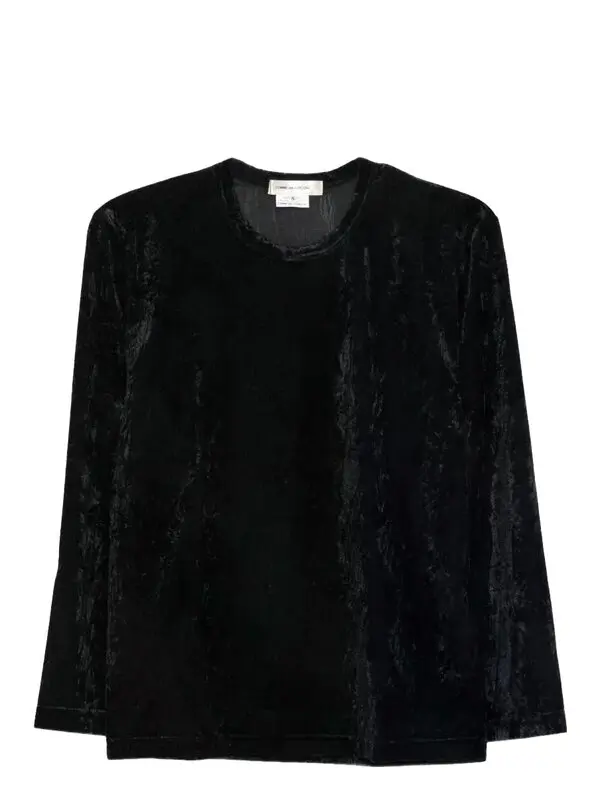 Comme Des Garçons Crinkled Long-sleeve T-shirt - Black
