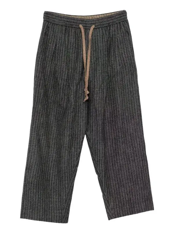 ZIGGY CHEN Drawstring Striped Trousers - Blue