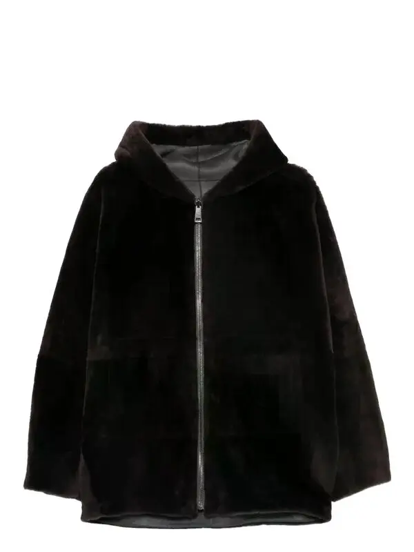 Simonette Ravizza Bart Hooded Shearling Jacket - Brown