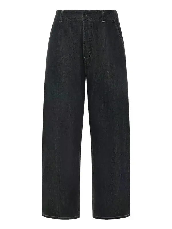 Studio Nicholson Contrast-stitch Wide-leg Jeans - Black