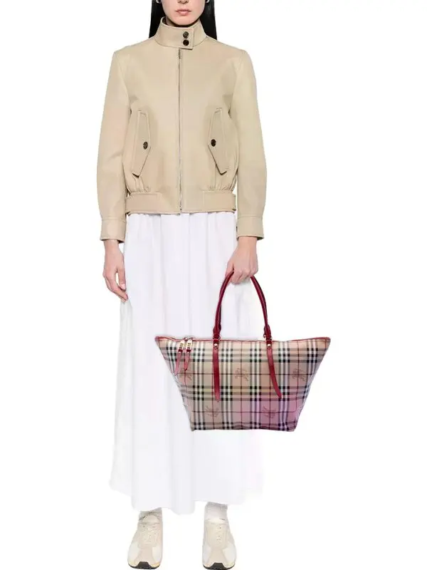 Burberry 2000-2017 Medium Haymarket Check Coated Canvas Salisbury Tote Bag - Neutrals