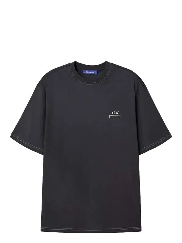 A-COLD-WALL* Logo-print Contrast-stitch T-shirt - Blue