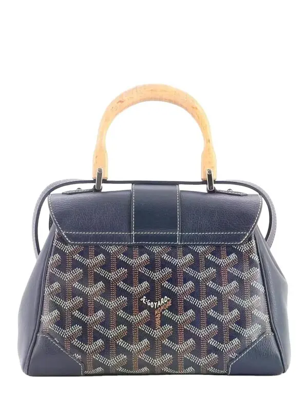 Goyard Saigon Top Handle Bag Coated Canvas With Leather Mini Shoulder Bag - Blue