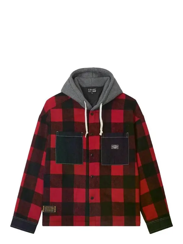 Izzue Check-pattern Drawstring-hood Jacket - Red