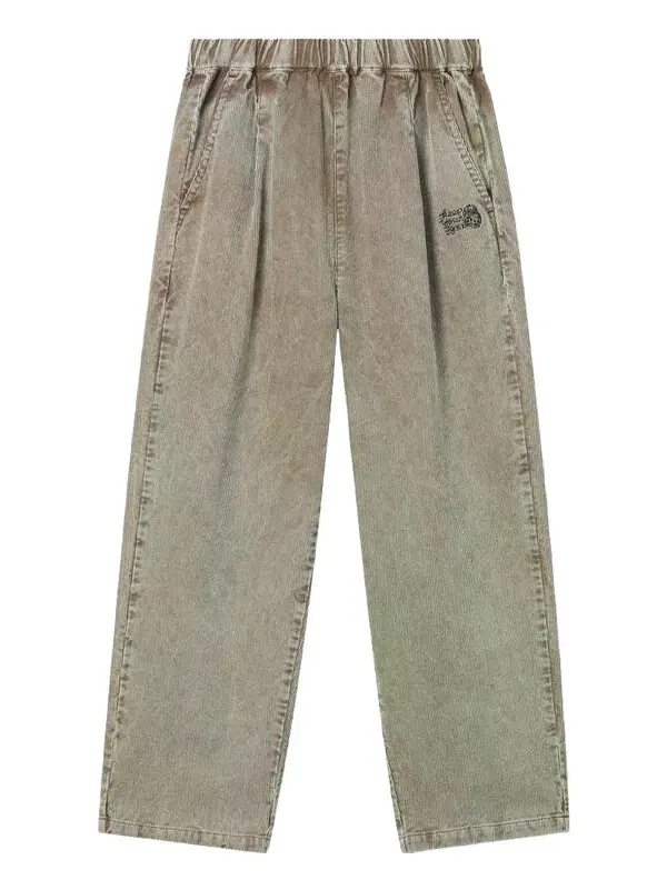 FINGERCROXX Corduroy Pleated Trousers - Neutrals