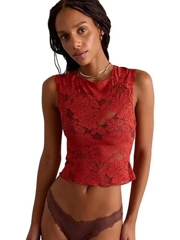 INTIMATELY Lace Pursuit Tank Top At - Rustfire
