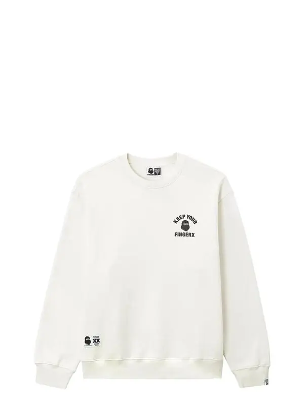 FINGERCROXX Logo-print Crew-neck Sweatshirt - Neutrals