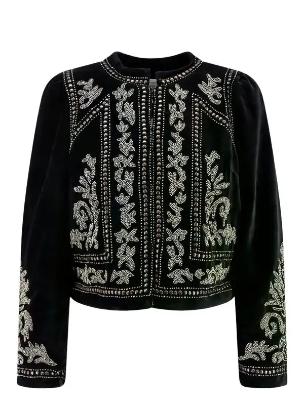 SCARLETT POPPIES Saga Bead-embellished Studded Jacket - Black