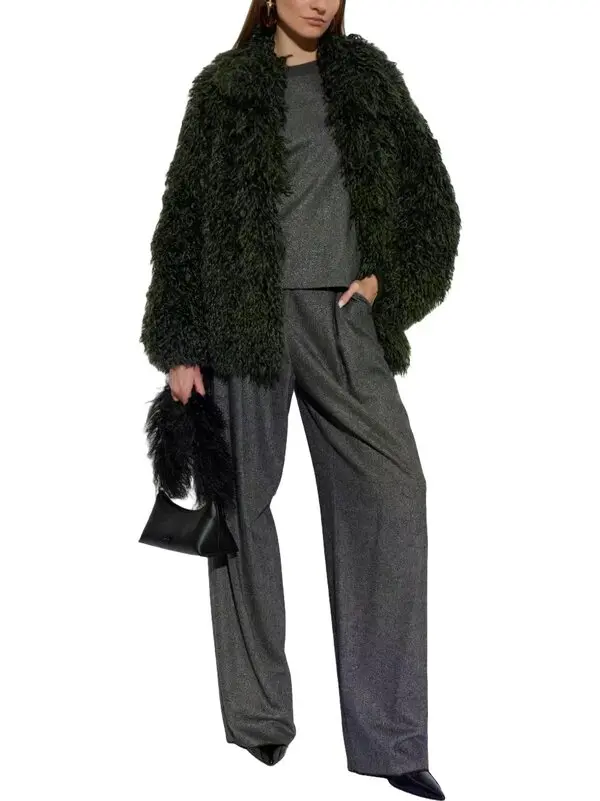 Emporio Armani Lurex-thread Pleated Trousers - Grey