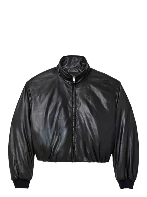 PURPLE BRAND Zip-up Leather Jacket - Black
