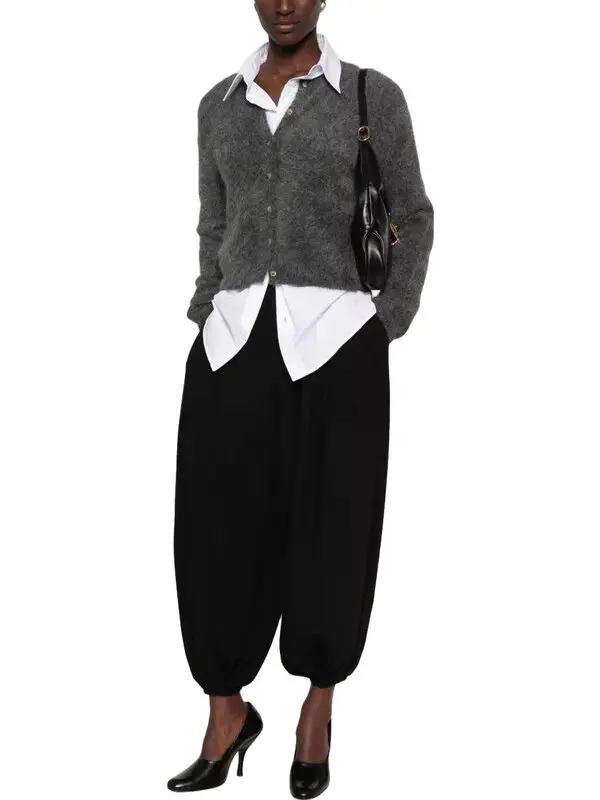 Soft Goat Brushed-knit Alpaca Cardigan - Grey