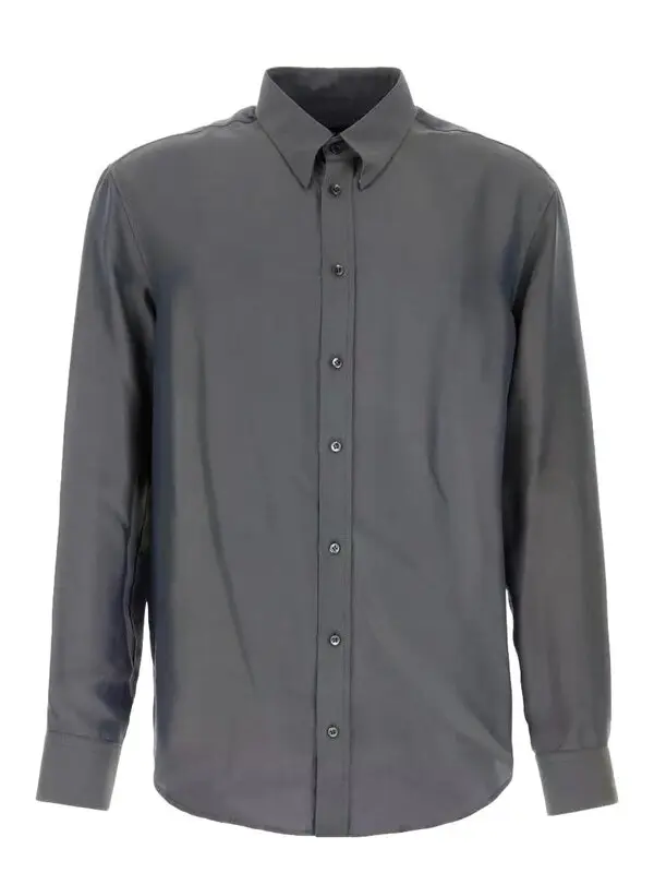 Giorgio Armani Button-down Long-sleeve Shirt - Grey