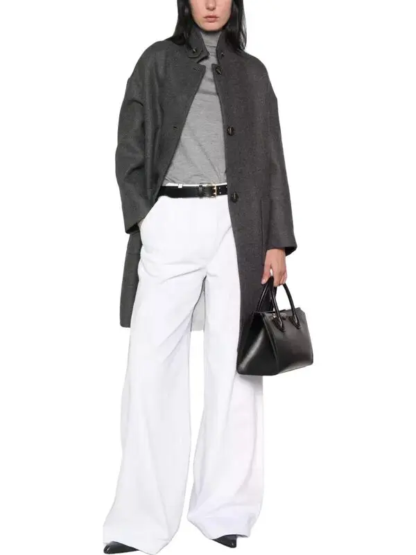 19.61 MILANO Button-up Funnel-neck Coat - Grey