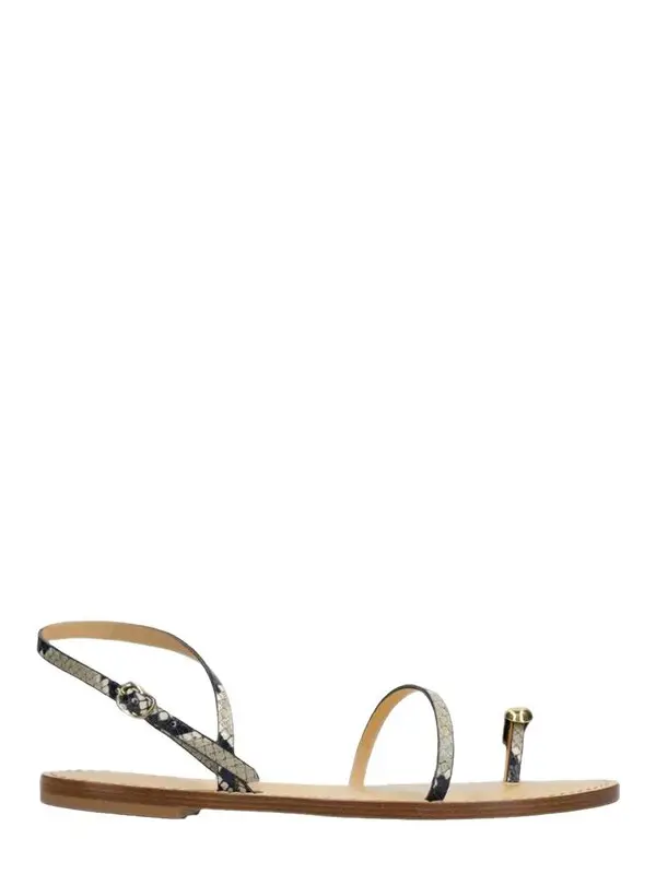 AMANU Nairobi Snakeskin-effect Sandals - Neutrals