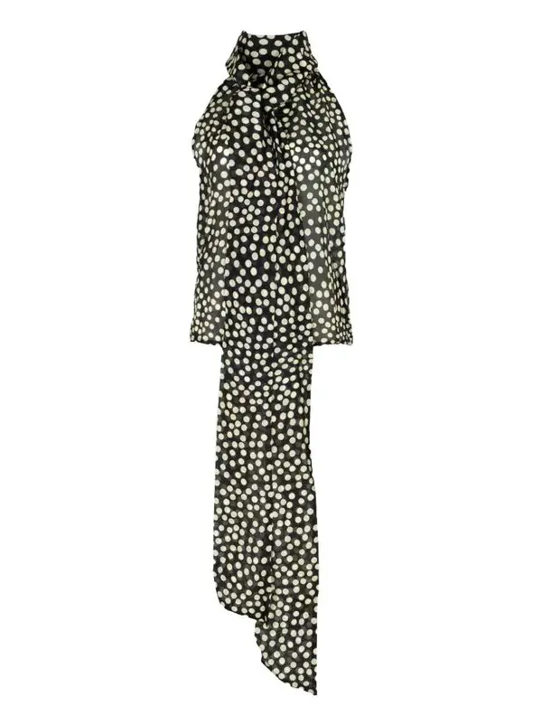 FRANCOISE PINTON - PARIS Polka Dot-print Halterneck Top - Black