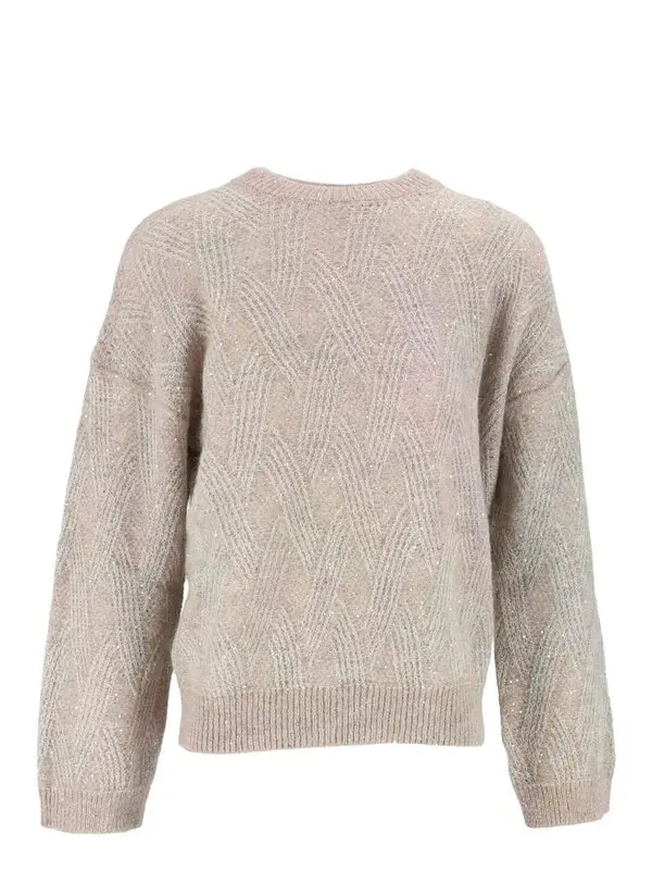 Peserico Sequin-embellished Cable-knit Sweater - Neutrals