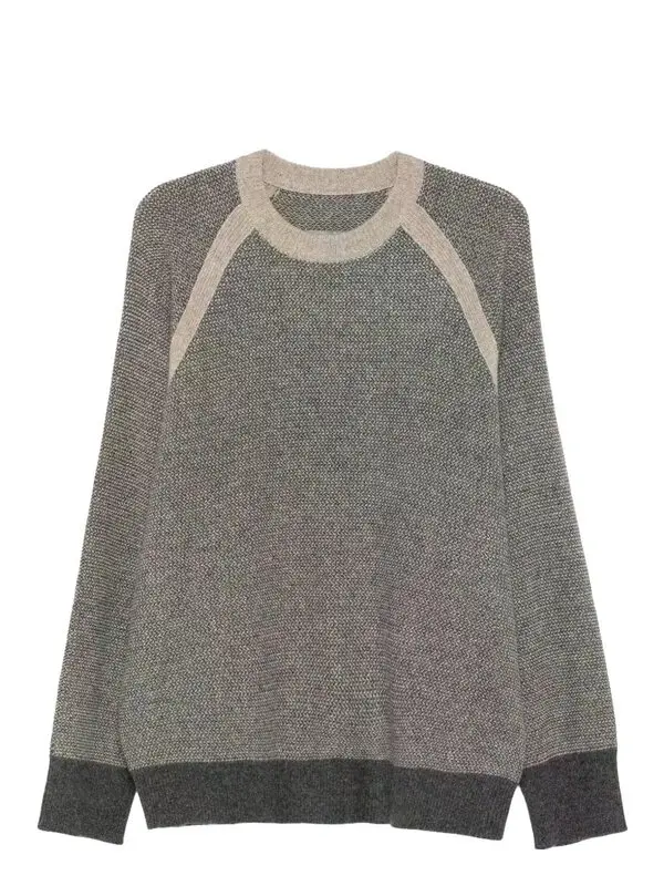 ZIGGY CHEN Raglan-sleeve Button-slit Sweater - Grey