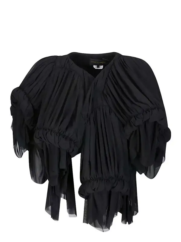Comme Des Garçons Gathered Ruffled Jacket - Black