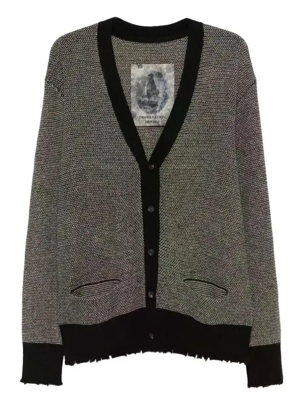 ZIGGY CHEN Distressed-effect Knitted Cardigan - Grey